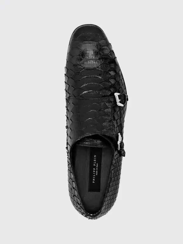 Philipp Plein Python Leather Monk Strap Shoes