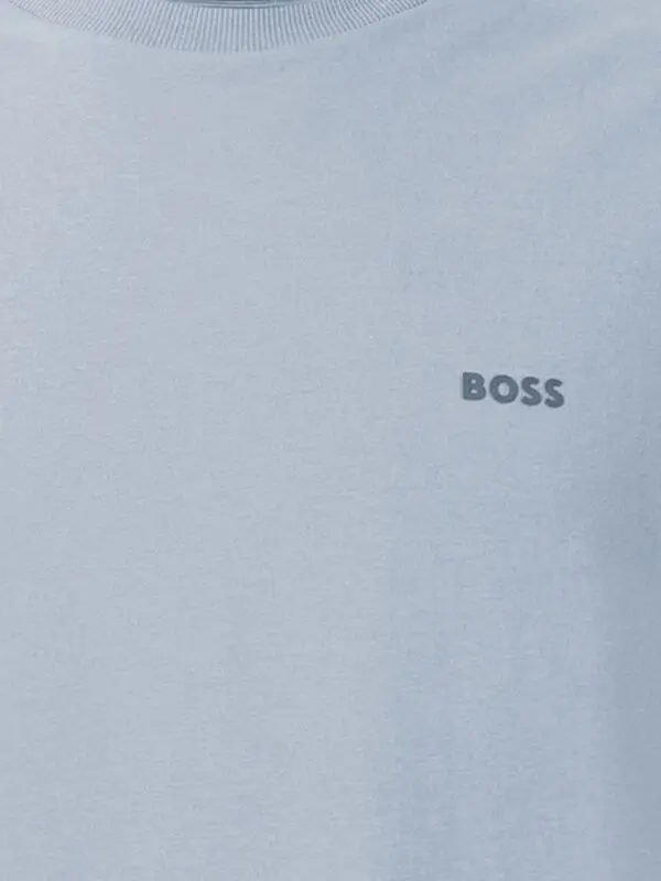 BOSS Cotton T-shirt With Logo - Blue