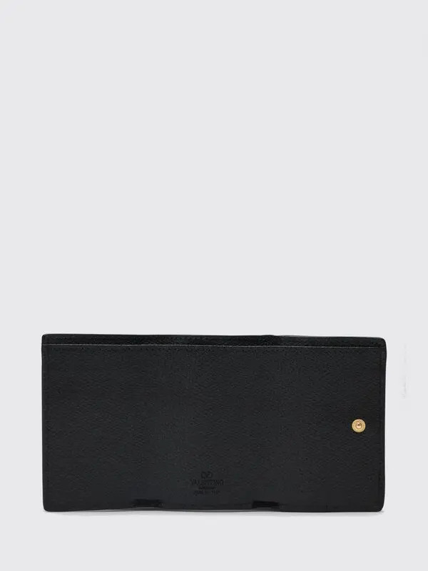 Valentino Garavani Vlogo Signature Grained Leather Wallet - Black