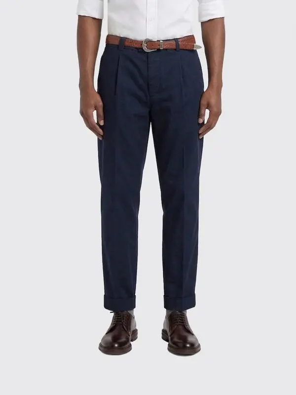 Brunello Cucinelli Stretch Cotton Chino Pants - Blue