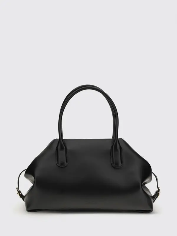 THEMOIRE Vegan Leather Talia Trunk Medium Bag - Black