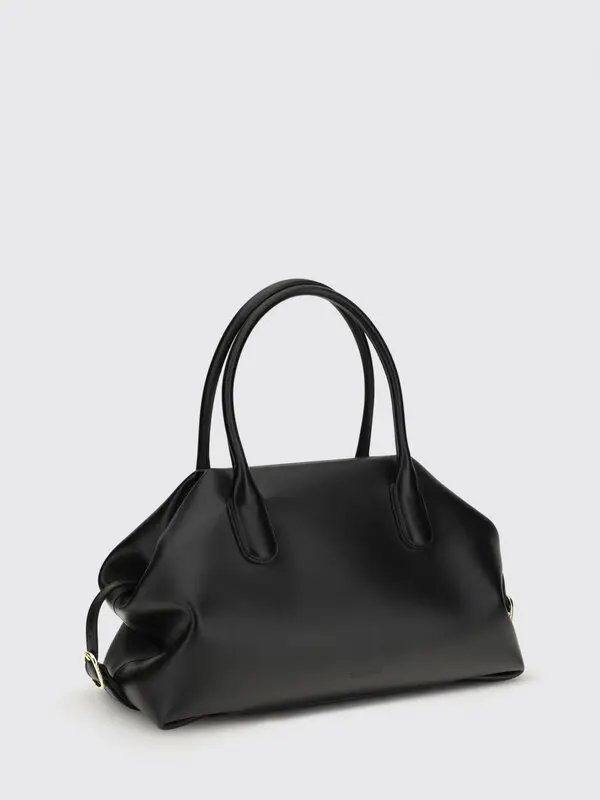 THEMOIRE Vegan Leather Talia Trunk Medium Bag - Black