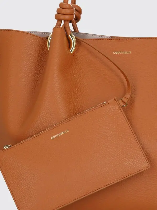 COCCINELLE Grained Leather Finn Bag - Orange