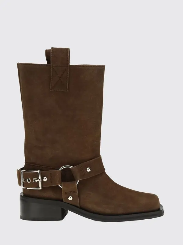 GANNI Suede Biker Boots