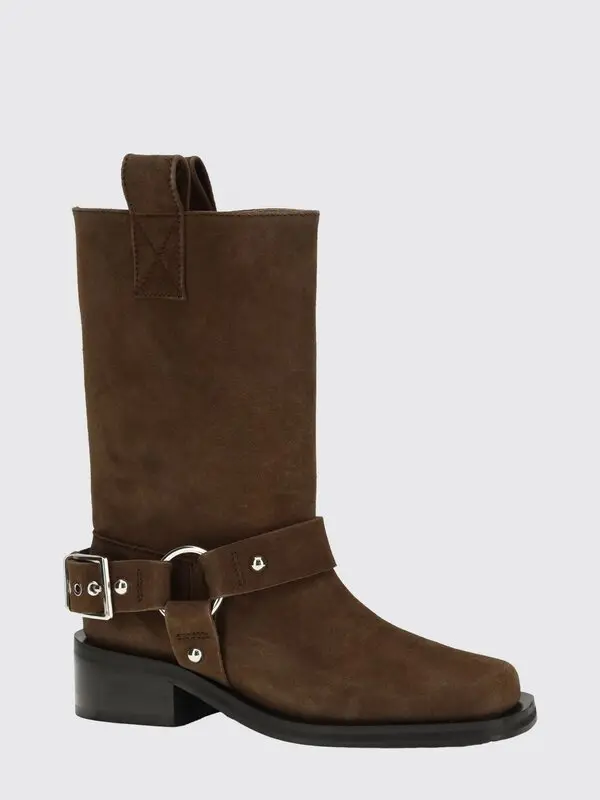 GANNI Suede Biker Boots