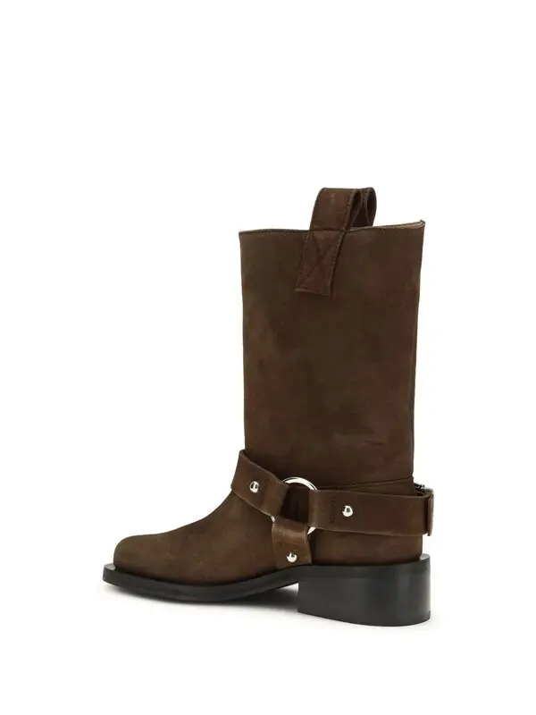 GANNI Suede Biker Boots