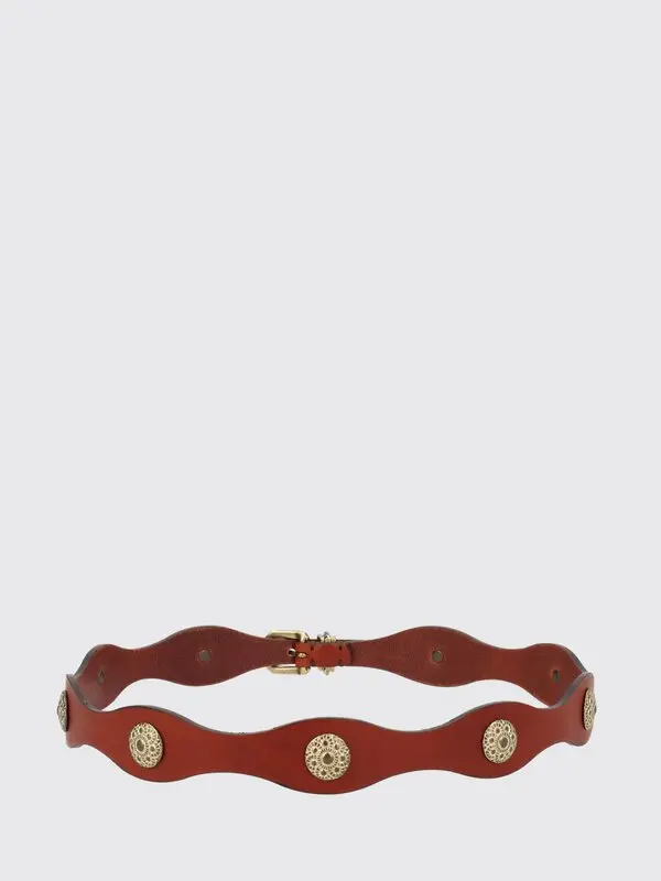 Etro Wave Leather Belt With Studs