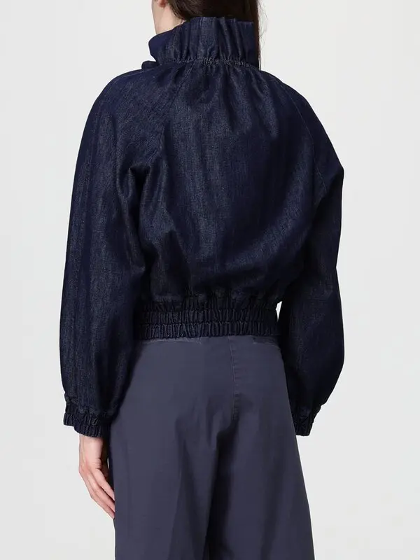Dries Van Noten Cotton Denim Crop Bomber Jacket
