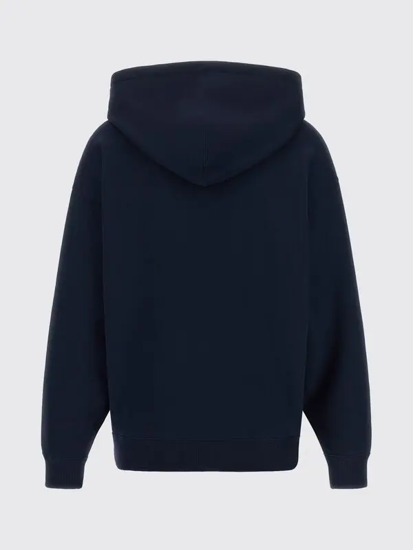 JIL SANDER Relaxed Fit Cotton Hoodie With Drawstring Hood And Contrast Logo - Blue