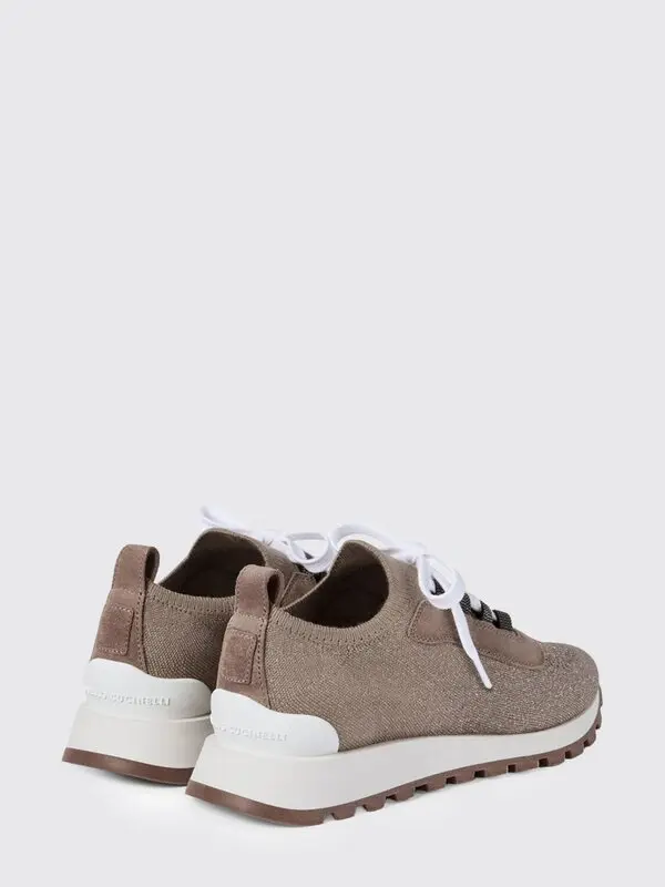 Brunello Cucinelli Cotton And Lurex Knit Low Top Sneakers