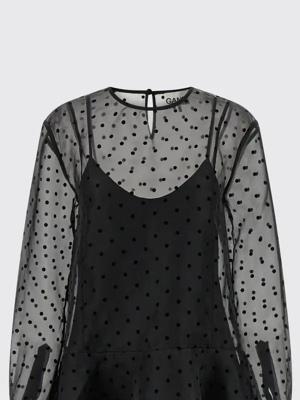 GANNI Polka Dot Tulle Dress
