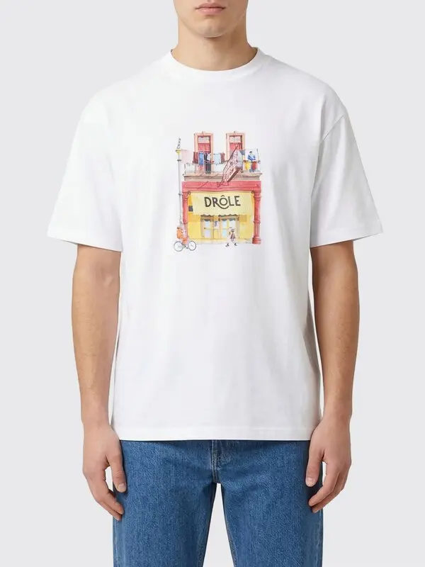Drole De Monsieur Printed Cotton Crew Neck T-shirt