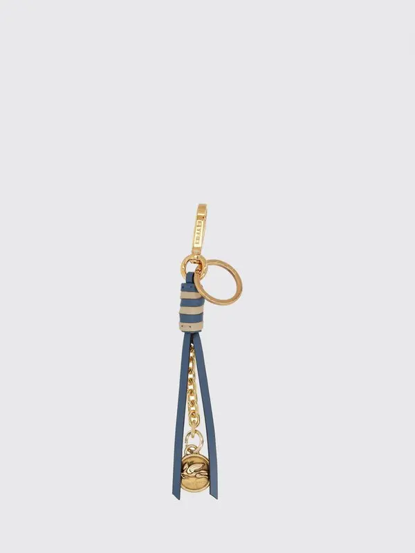 Etro Leather Keychain With Tassel And Logo Detail