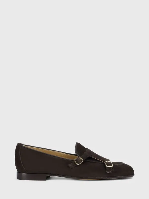 DOUCAL'S Suede Monk Strap Loafers