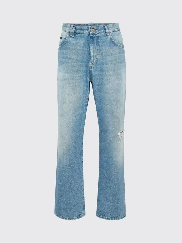 Philipp Plein Wide Leg Cotton Jeans