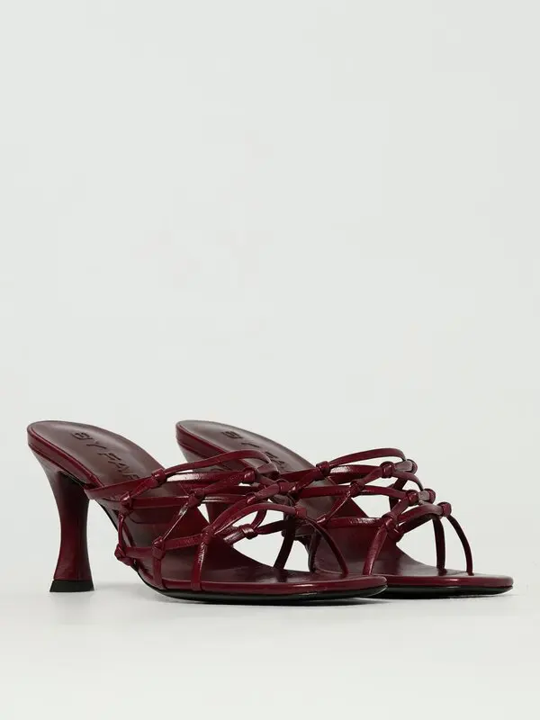 By Far Strappy Heeled Sandals - Cherry