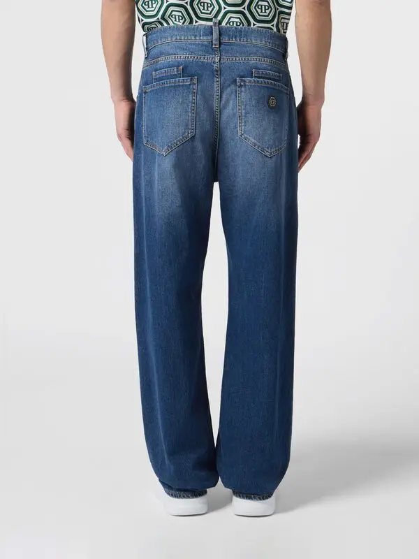 Philipp Plein Wide Leg Stretch Denim Jeans