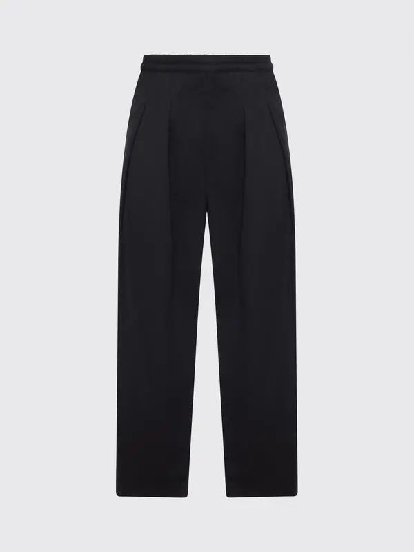 MAISON MARGIELA Cotton Blend Wide Leg Trousers - Black