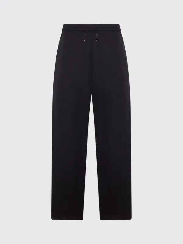 MAISON MARGIELA Cotton Blend Wide Leg Trousers - Black