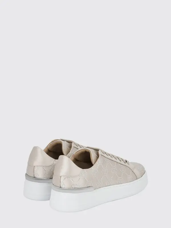 Philipp Plein Satin Sneakers With Rhinestone Hexagon