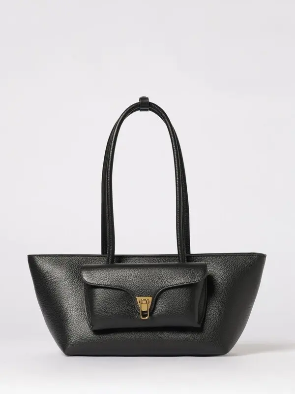 COCCINELLE Grained Leather Beat Double Bag - Black