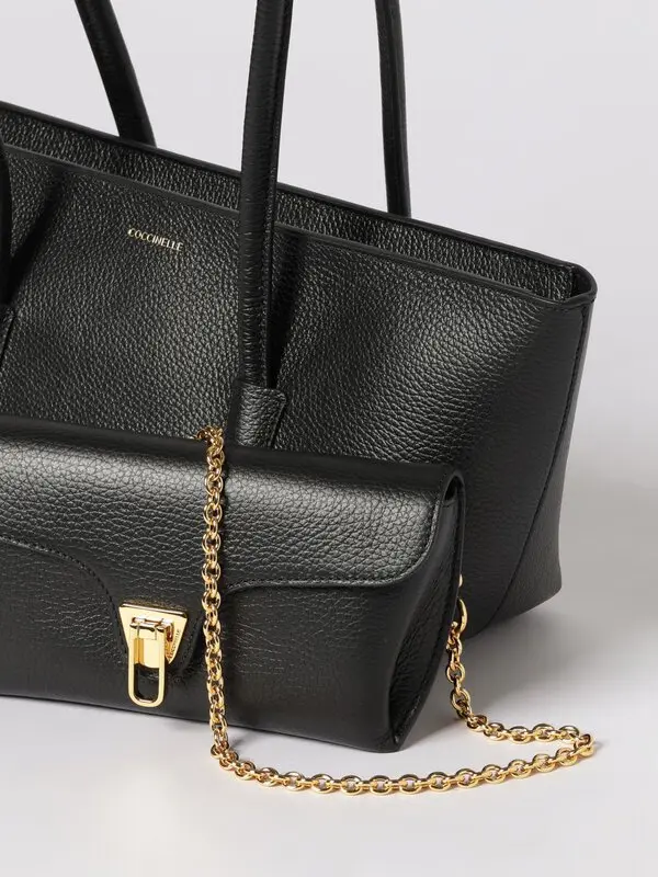 COCCINELLE Grained Leather Beat Double Bag - Black