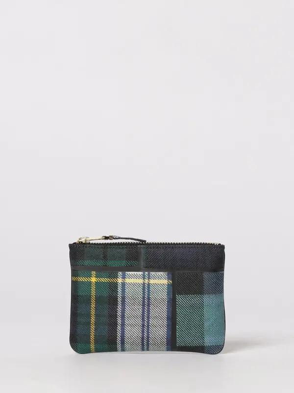 Comme Des Garçons Coin Purse In Tartan Twill - Green