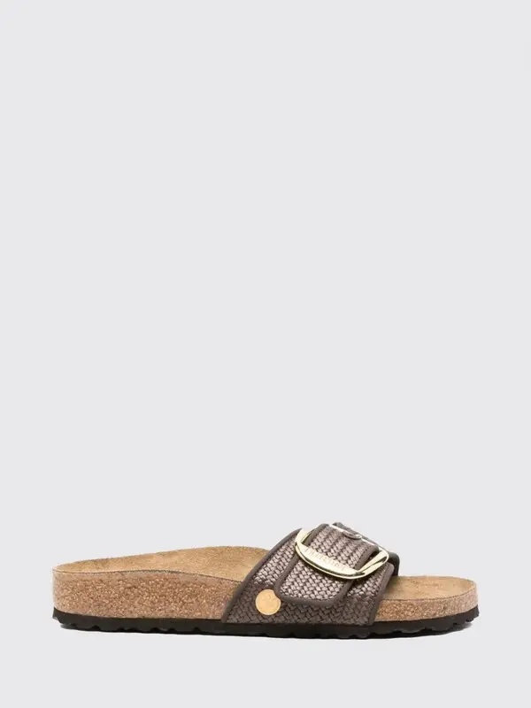 BIRKENSTOCK Madrid Big Buckle Raffia Sandals - Brown