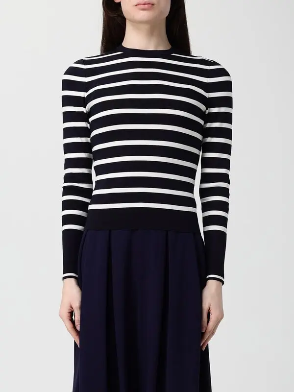 Ralph Lauren Striped Silk Blend Crewneck Sweater