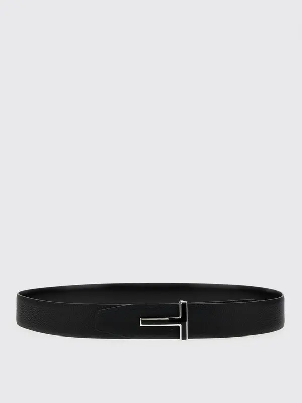 TOM FORD Logo Buckle Leather Belt