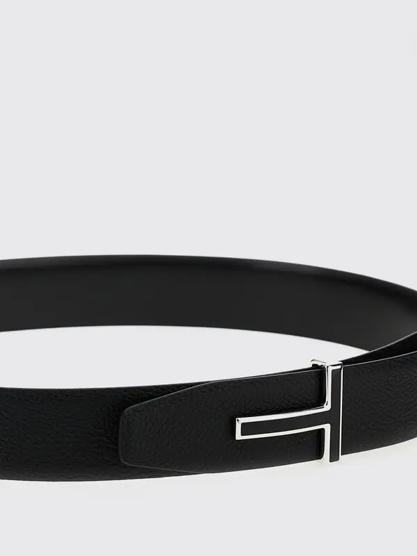 TOM FORD Logo Buckle Leather Belt