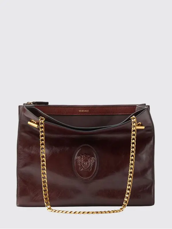 Versace Cabine Bag In Leather - Gold