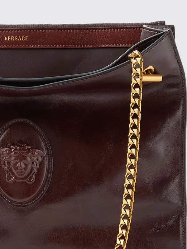 Versace Cabine Bag In Leather - Gold