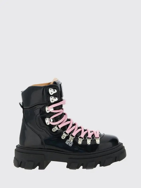 GANNI Cleated Mountain Faux Leather Ankle Boots