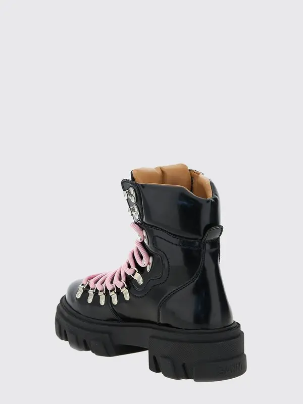 GANNI Cleated Mountain Faux Leather Ankle Boots