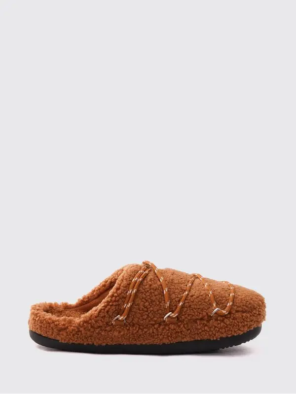 Moon Boot Teddy Shearling Slippers - Camel