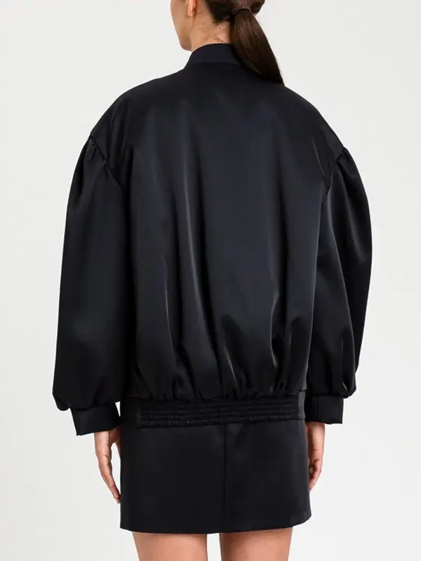 TWINSET Duchess Satin Oversized Bomber Jacket