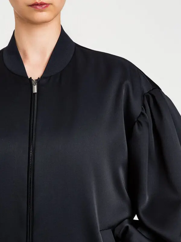 TWINSET Duchess Satin Oversized Bomber Jacket