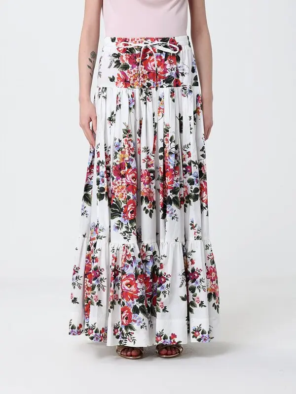 Dolce & Gabbana Floral Cotton Maxi Skirt