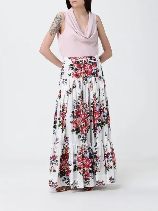 Dolce & Gabbana Floral Cotton Maxi Skirt