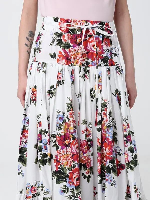 Dolce & Gabbana Floral Cotton Maxi Skirt