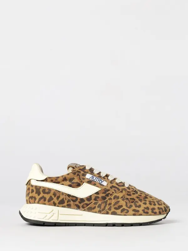 AUTRY Reelwind Low-top Sneakers In Suede With Animal Print And Padded Ankle - Multicolor