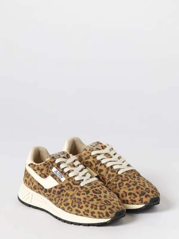 AUTRY Reelwind Low-top Sneakers In Suede With Animal Print And Padded Ankle - Multicolor