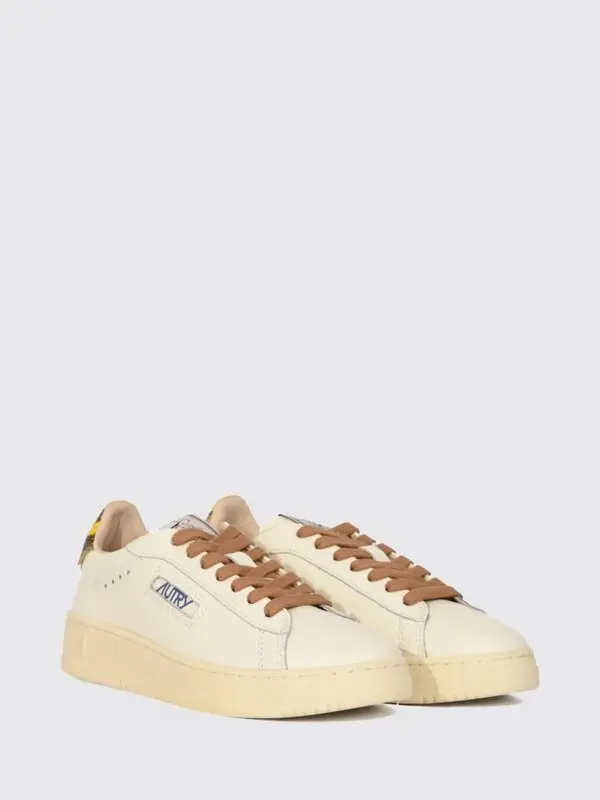 AUTRY Dallas Low Calfskin Sneakers With Python-effect Inserts - Multicolor