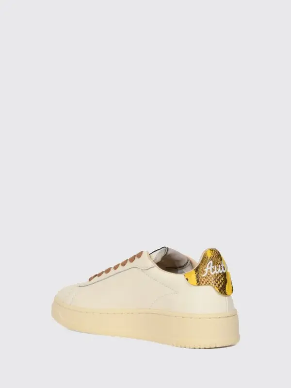 AUTRY Dallas Low Calfskin Sneakers With Python-effect Inserts - Multicolor