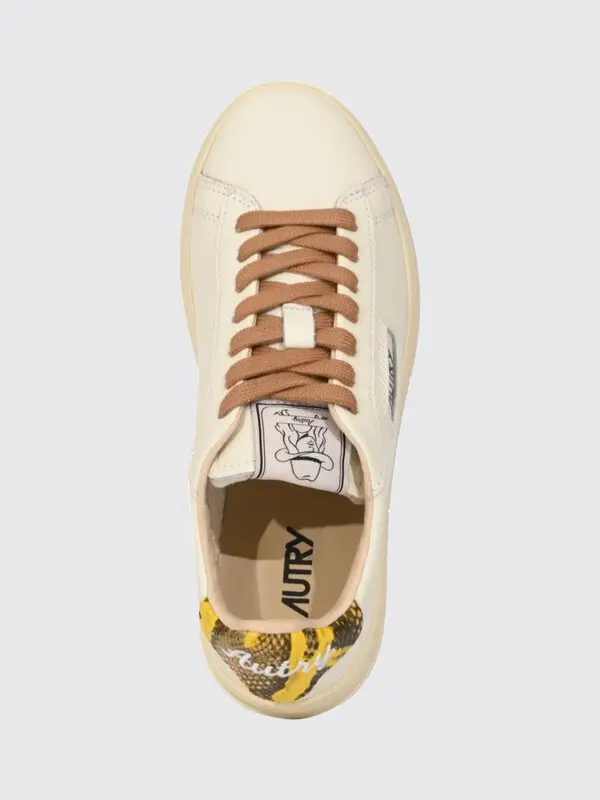 AUTRY Dallas Low Calfskin Sneakers With Python-effect Inserts - Multicolor