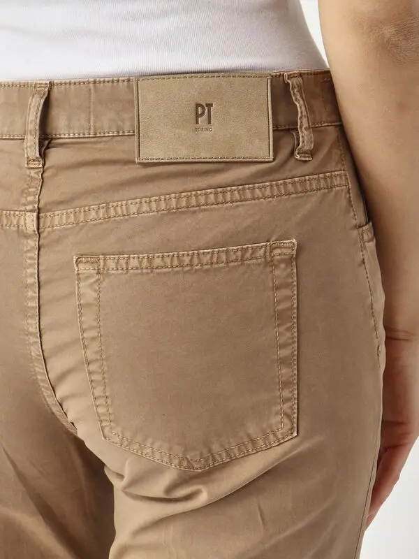 PT TORINO Slim Fit Stretch Cotton Trousers - Walnut
