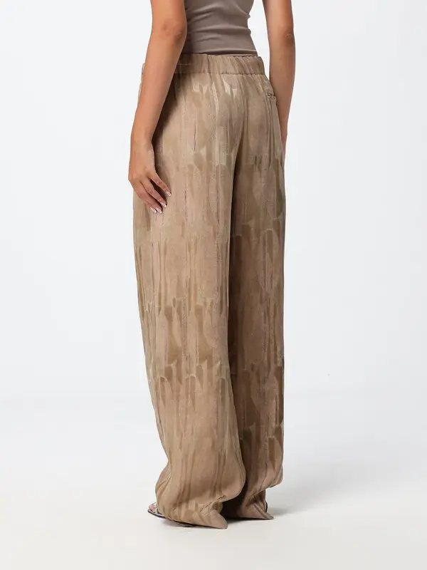 Emporio Armani Geometric Pattern Viscose Palazzo Trousers