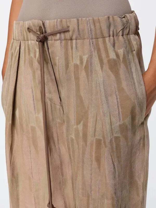 Emporio Armani Geometric Pattern Viscose Palazzo Trousers