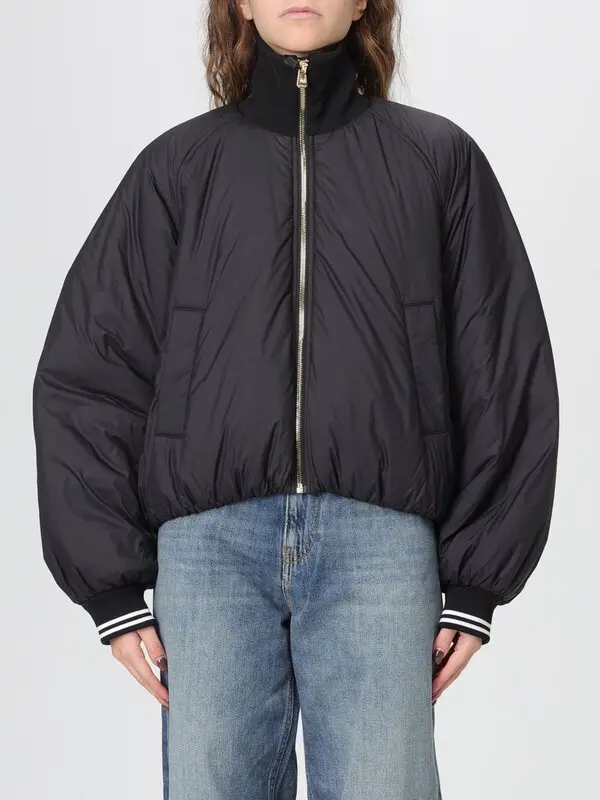 Pinko Zip-up Bomber Jacket With Striped Cuffs